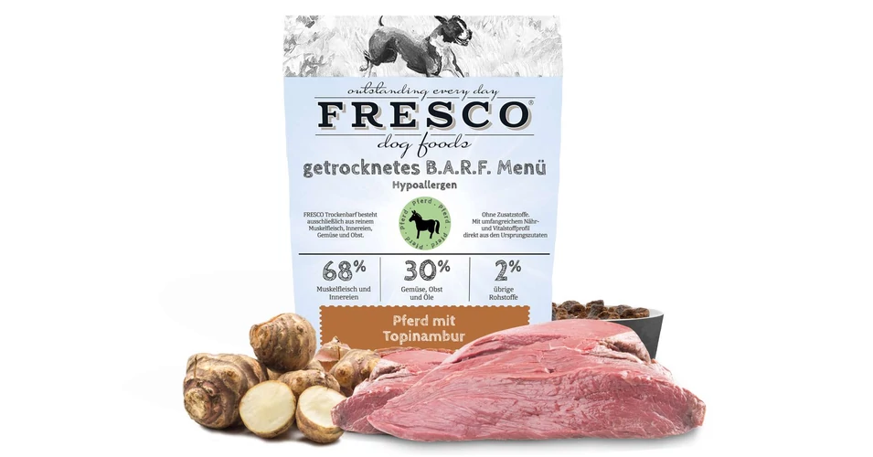 Fresco szárított BARF Hipoallergén Menü - Ló 1 kg - Fresco (by Fresco ...